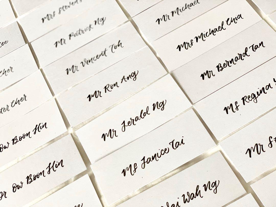Custom handwritten name place/tent cards, Hobbies & Toys, Stationery ...