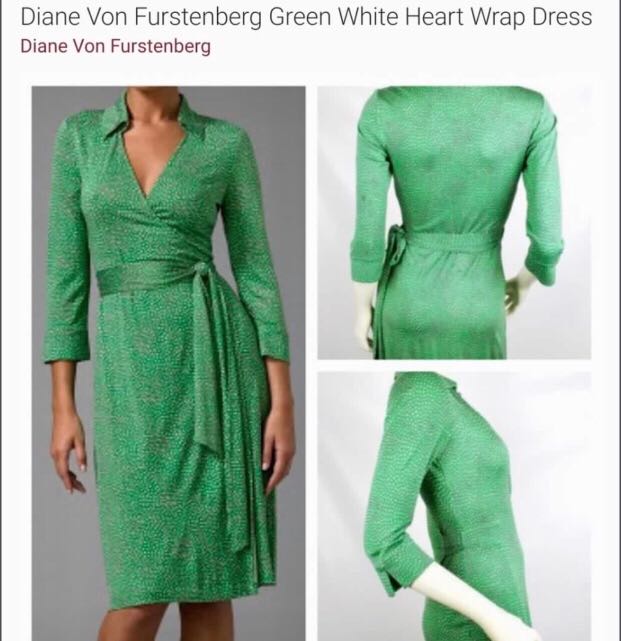 DVF green wrap around dress, Women's Fashion, Dresses & Sets, Dresses ...
