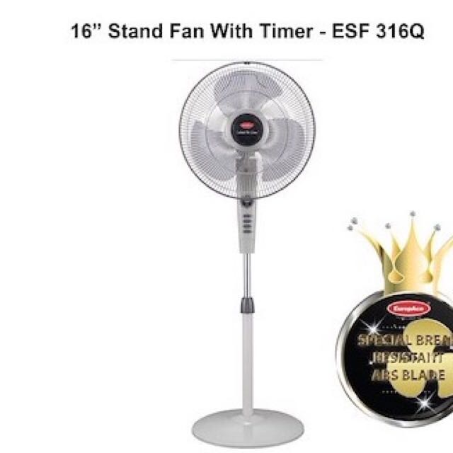 EuropAce 16inch Stand Fan with Timer / Special Break Resistant ABS ...