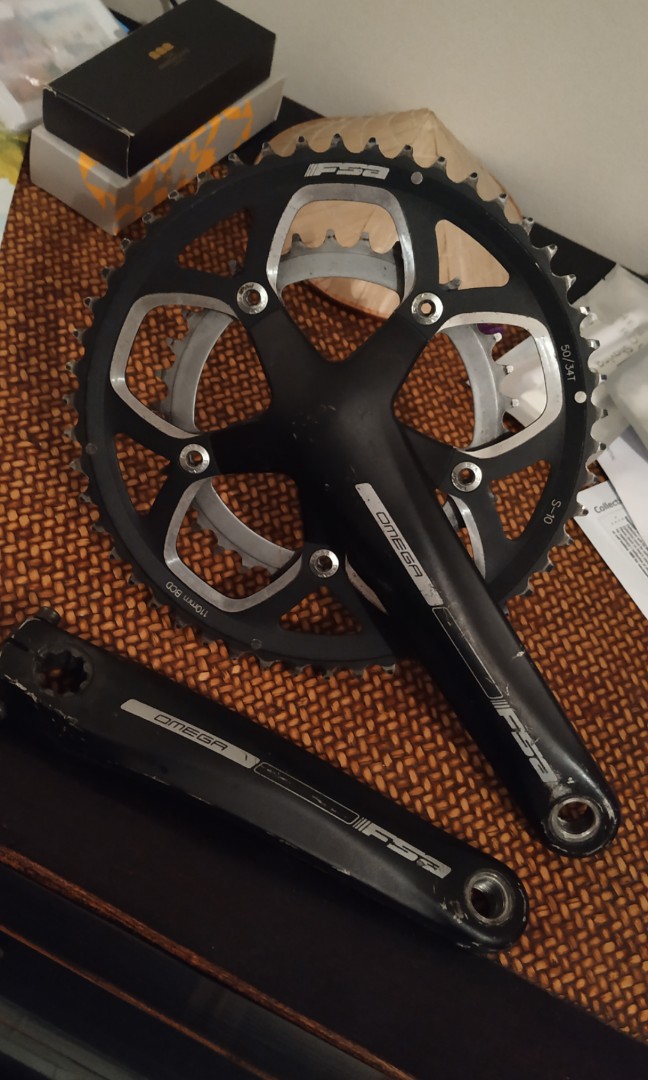 FSA omega crankset compact (50T/34T), Sports Equipment, Bicycles ...