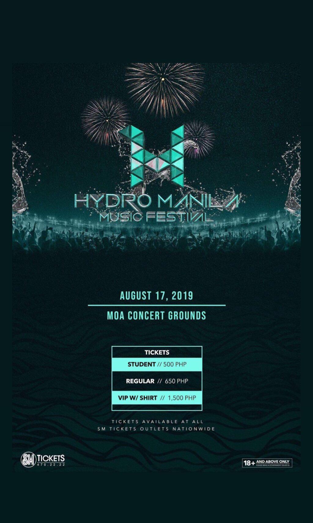 Hydro Manila Music Festival 2019 Tickets, Tickets & Vouchers, Event ...