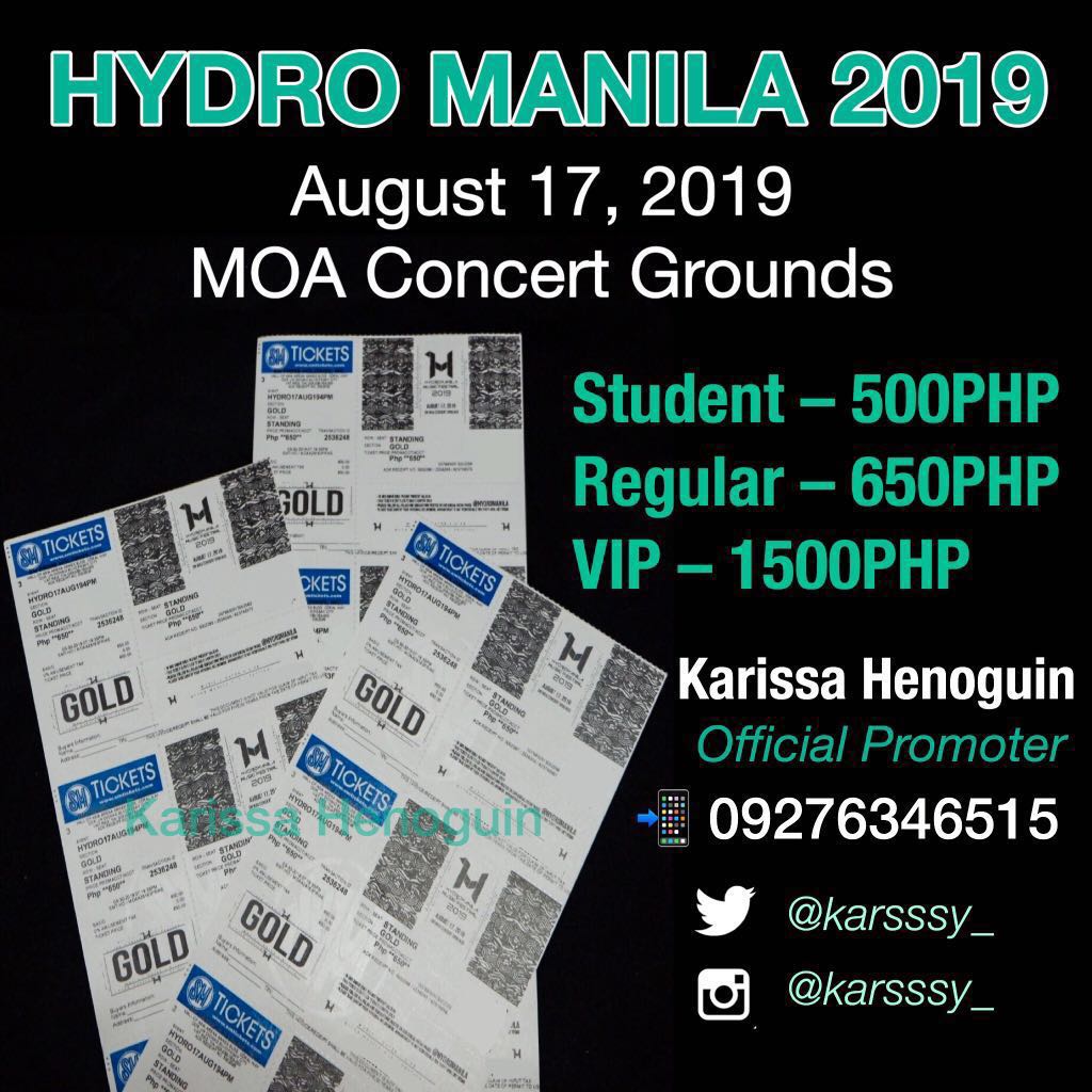 Hydro Manila Music Festival 2019 Tickets, Tickets & Vouchers, Event ...