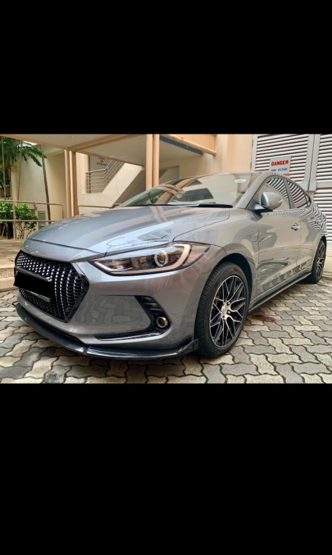 (Restocking End May) Hyundai Elantra AD 16-18 Front Grille Glossy Black ...