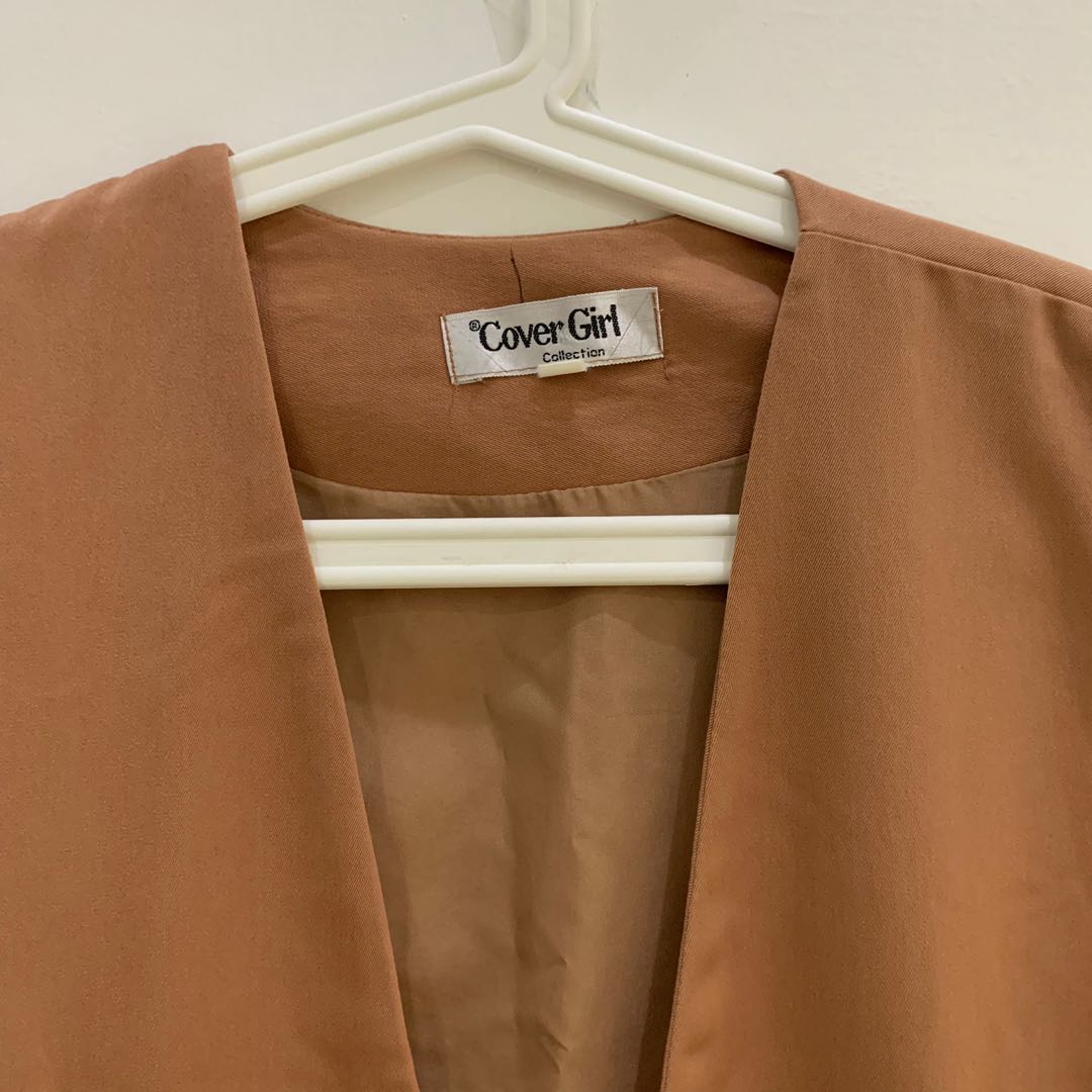 Rompi Coklat, Fesyen Wanita, Pakaian Wanita, Baju Luaran di Carousell