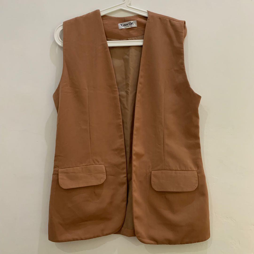 Rompi Coklat, Fesyen Wanita, Pakaian Wanita, Baju Luaran di Carousell