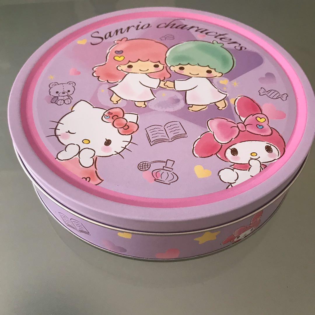 Sanrio Characters Round Metal Tin Container Box Cookie Hello Kitty My ...