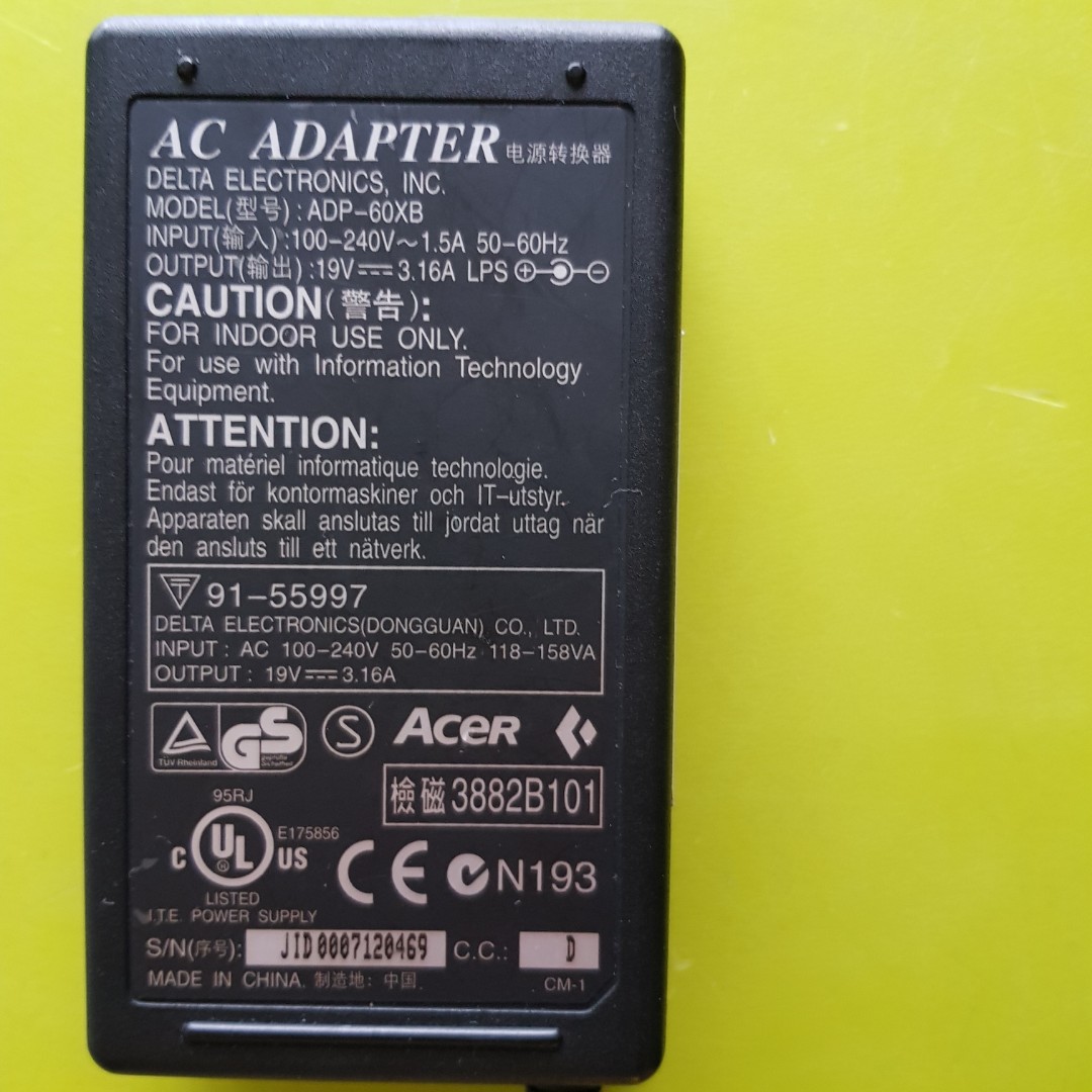Acer laptop power adapter, Computers & Tech, Parts & Accessories ...