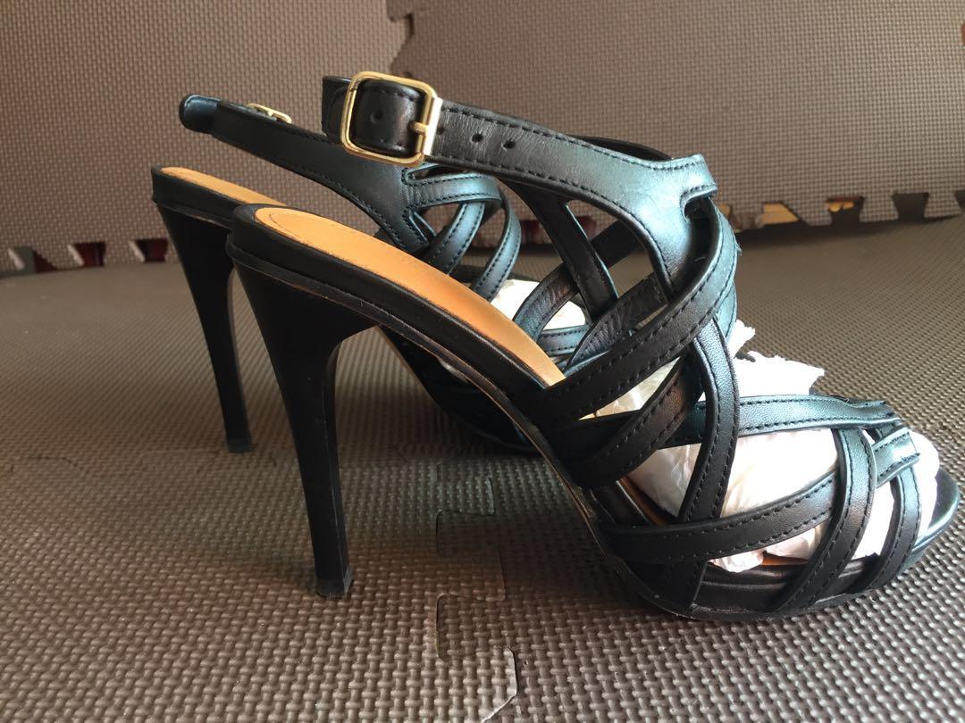 Country Road Black Leather Stilettos , Women's Fashion, Footwear, Heels ...