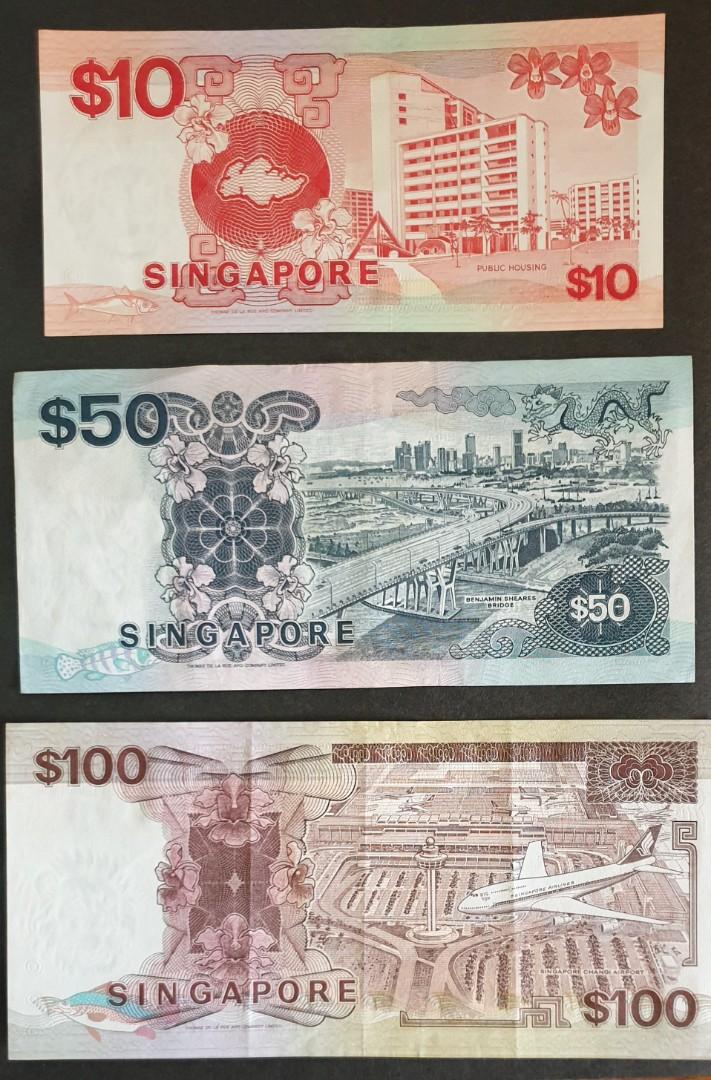 Old Singapore Notes - Ship Series $10, $50, $100, Hobbies & Toys ...