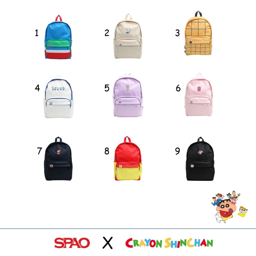 [SPAO x CRAYON SHINCHAN] Backpack 9 Colour, Women's Fashion, Bags ...