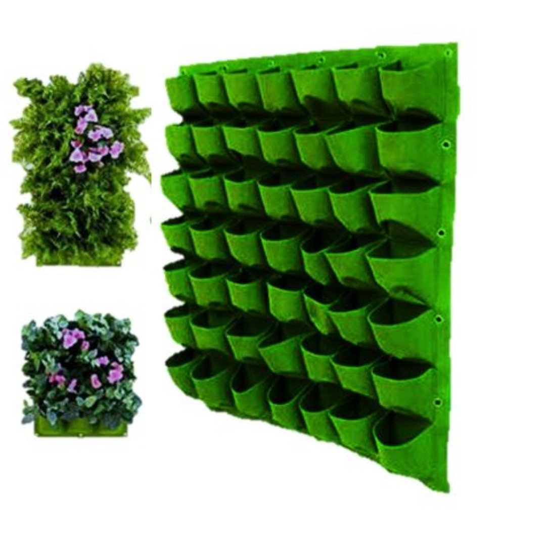 49 Pockets Garden Vertical Planter Felt Wall Growing Bag For Herbs ...