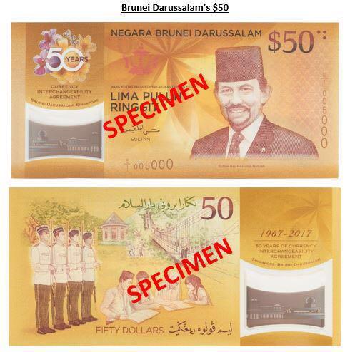 50th anniversary Brunei $50 Commemorative Notes, Hobbies & Toys ...