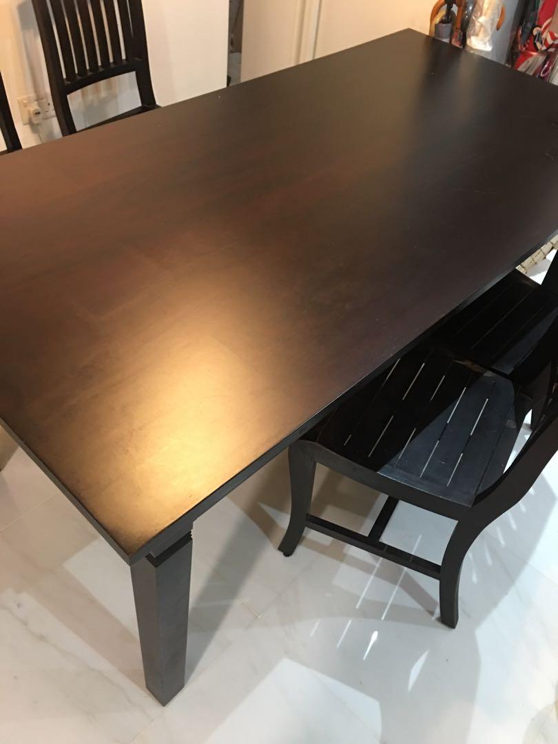 Barang Barang Solid Wood Dining Table, Furniture & Home Living ...