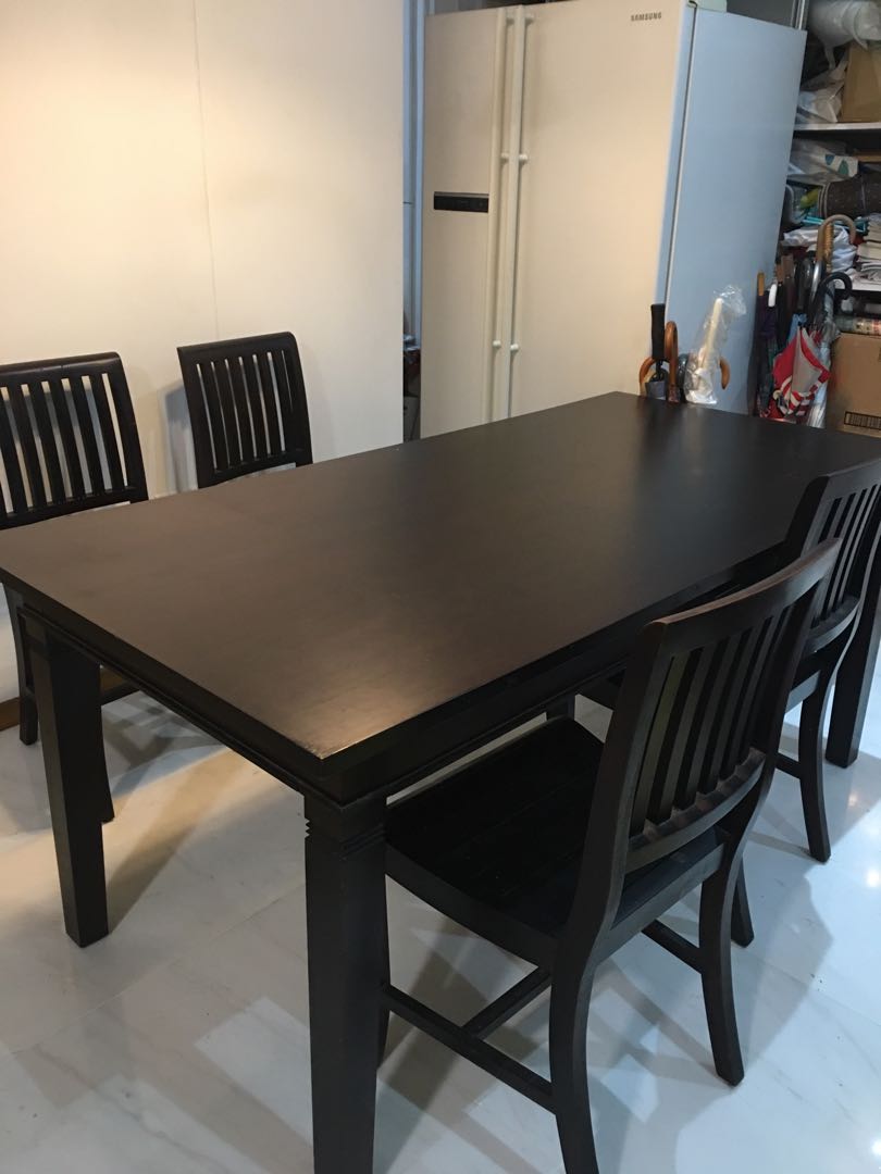 Barang Barang Solid Wood Dining Table, Furniture & Home Living ...