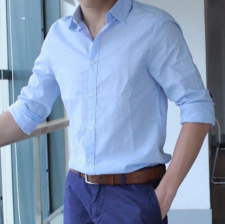 Baju Kemeja Biru Muda Malaytru