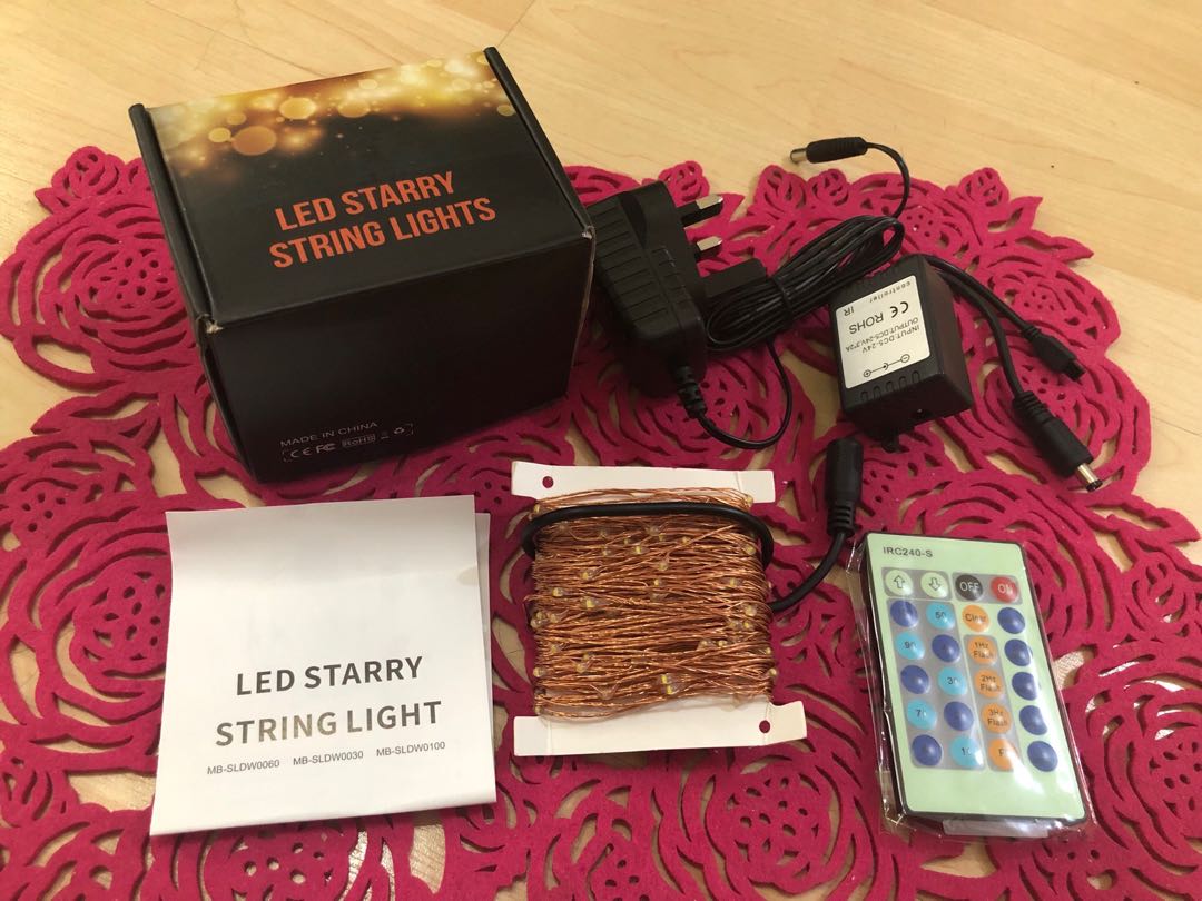LED starry string lights- warm white, Everything Else on Carousell