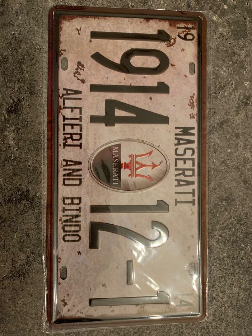 Maserati decorative number plate, Car Accessories, Accessories on Carousell