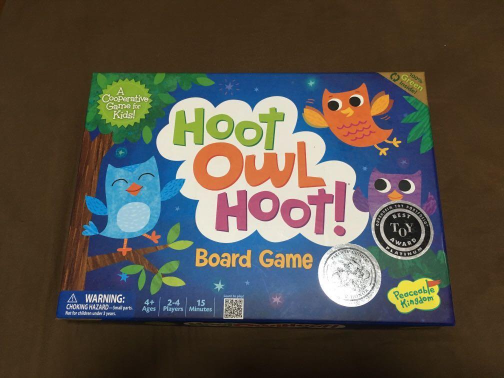 Peaceable kingdom Hoot Owl Hoot! Cooperative board game, Hobbies & Toys ...