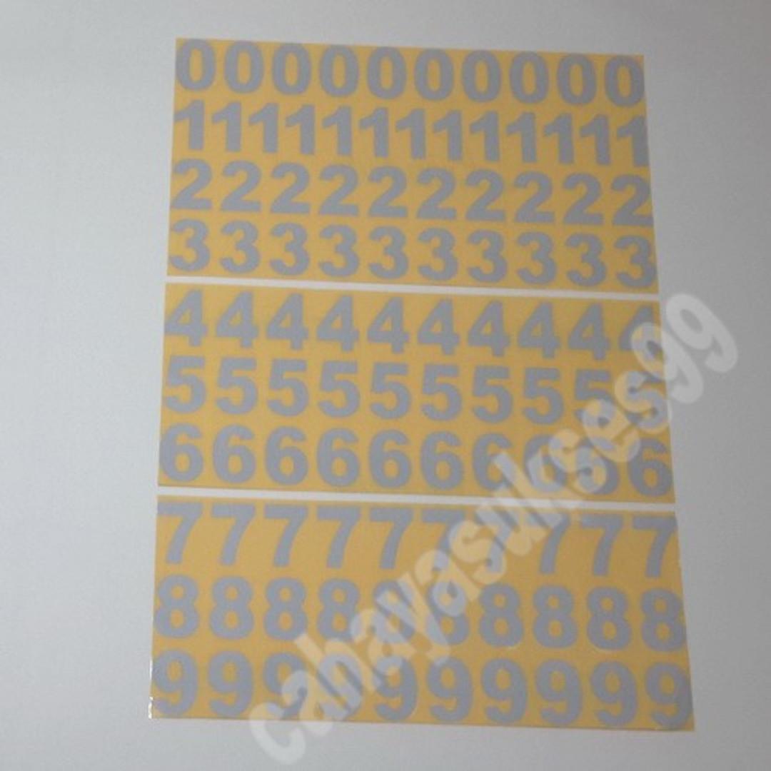 Stiker Motor Cutting ANGKA 0 Sampai 9 Putih Font Size 3.5cm X 2.5cm ...