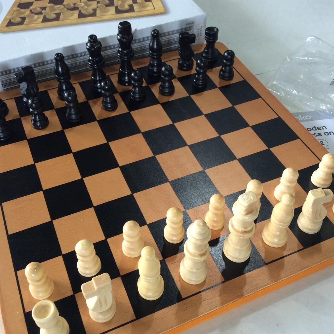 Anko Wooden Chess Board and Draughts, Sports Equipment, Other Sports ...