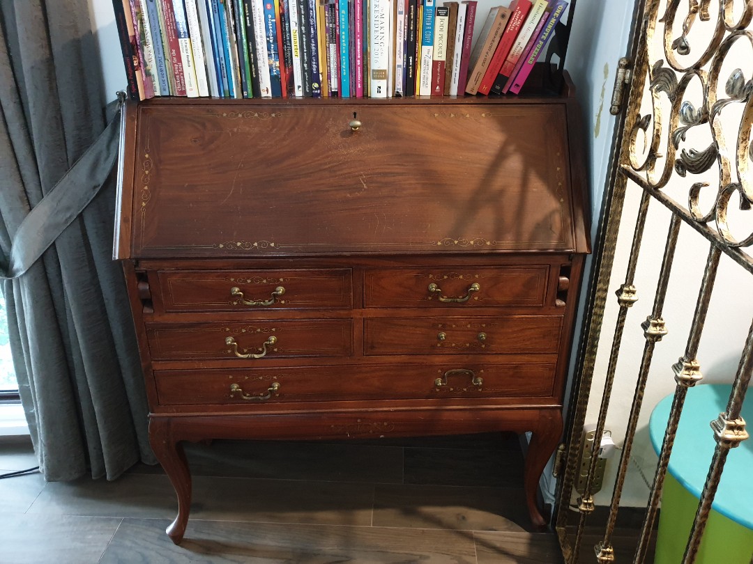 Antique study table., Furniture, Home Decor, Antiques on Carousell