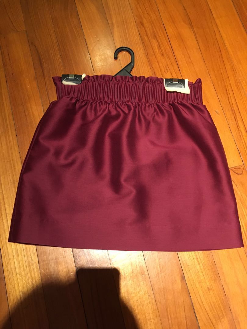 COS berry red mini skirt, Women's Fashion, Bottoms, Skirts on Carousell