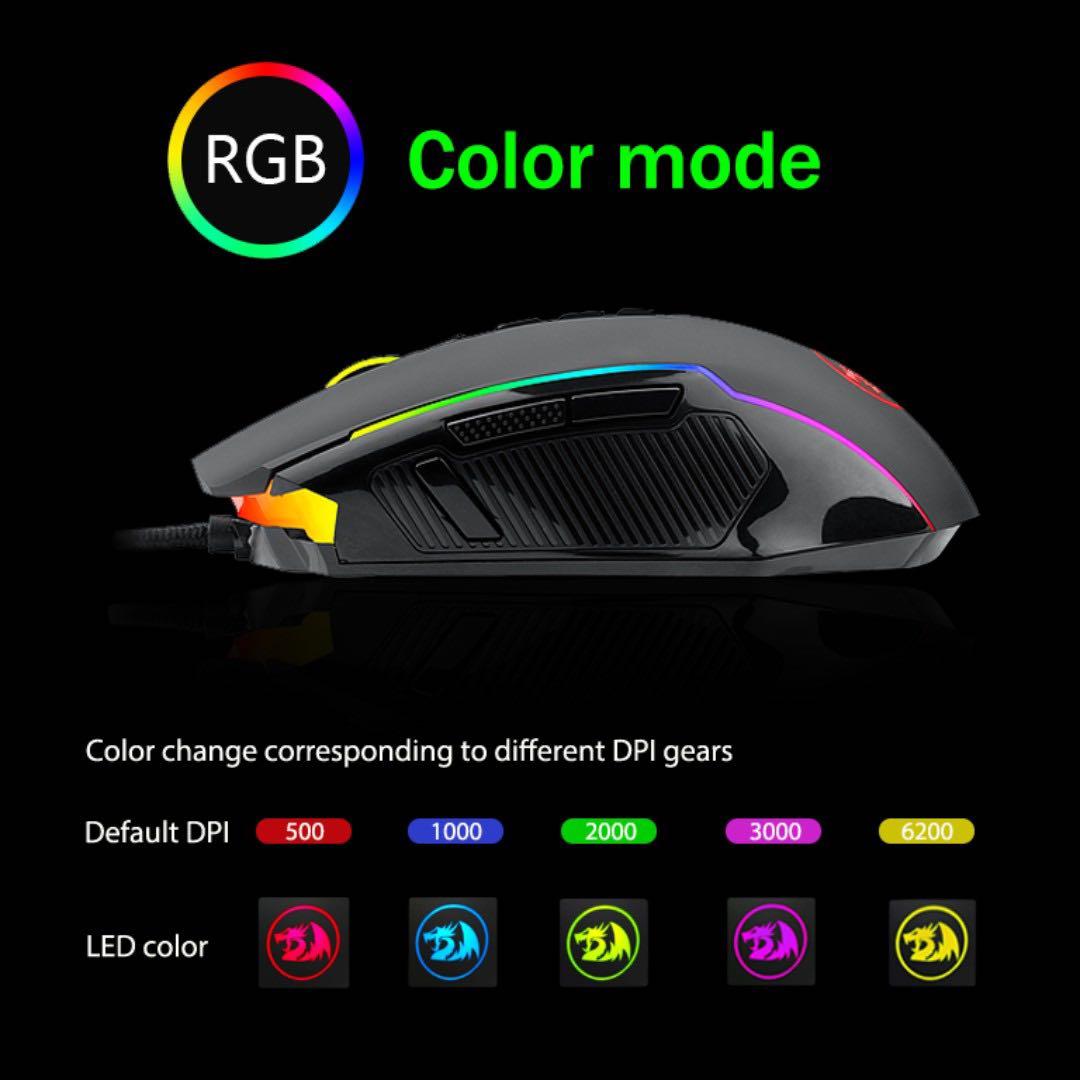 Redragon M910 Ranger Chroma Gaming Mouse with 16.8 Million RGB Color ...