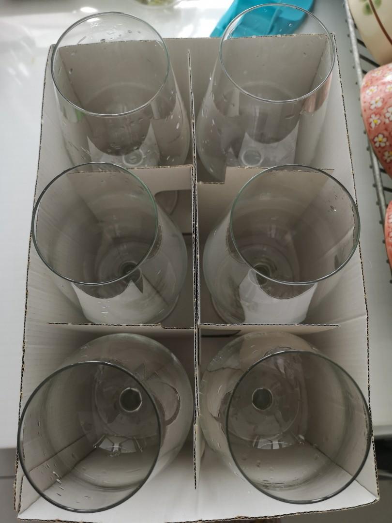 Ikea Red Wine Glasses Total 6 Furniture And Home Living Kitchenware And Tableware Other