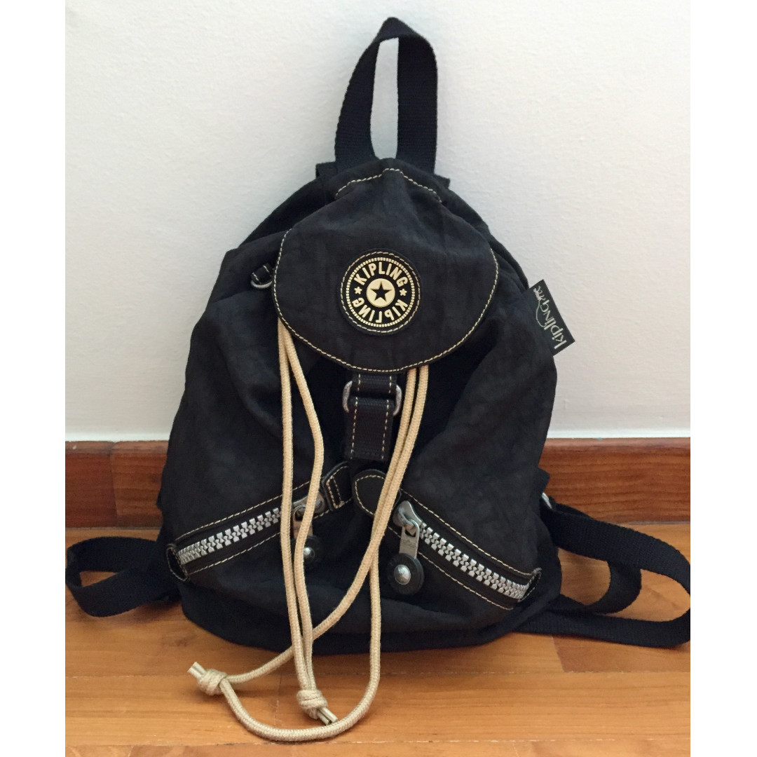Kipling Rucksack Backpack - Vintage 1990's Style (Small - Black), Women ...