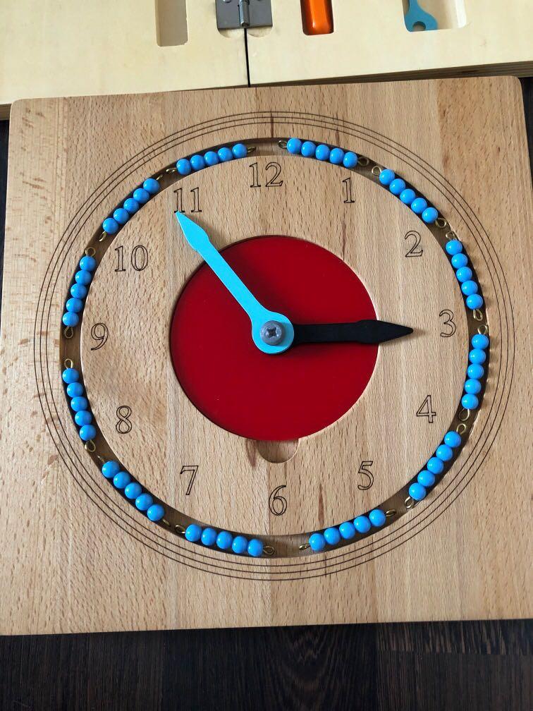 Pre-loved Montessori teaching clock with manual, Everything Else on ...