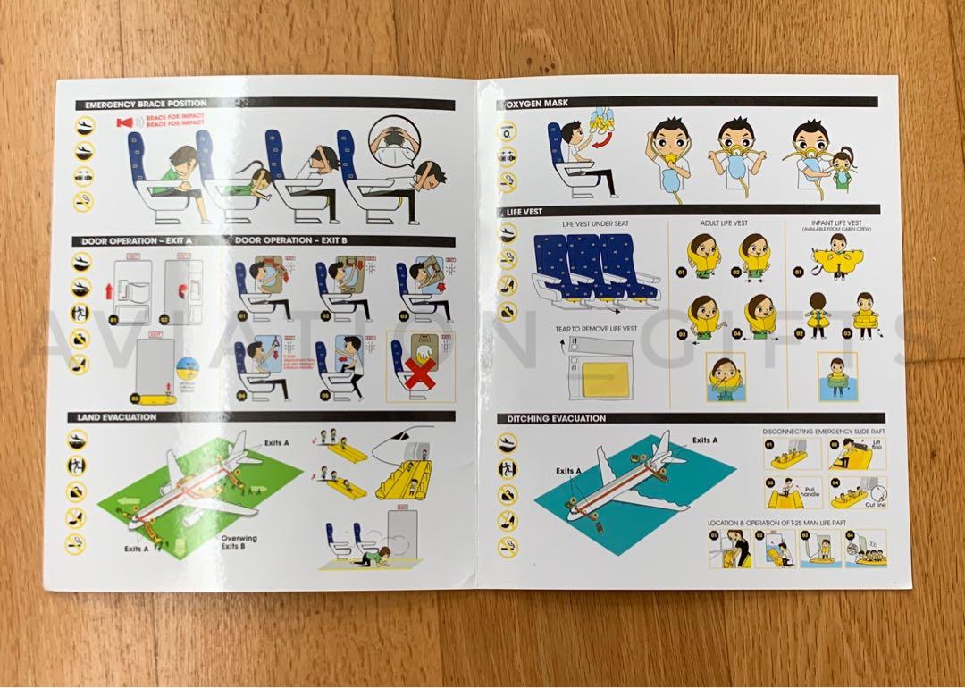 Scoot Airbus A320 safety information card (Rev1 / 01Oct2018), Vintage ...