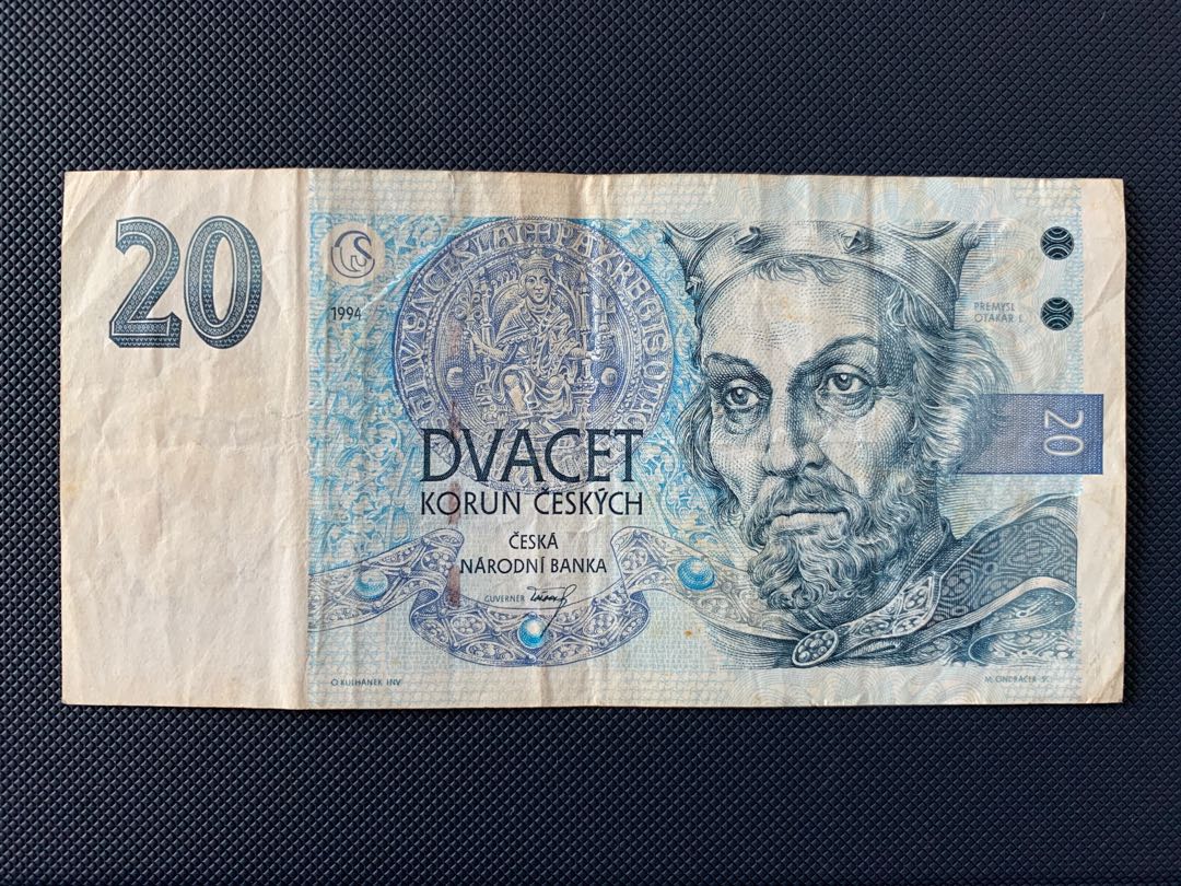 20 Czech Koruna banknote (King Premysl Otakar I), Hobbies & Toys ...
