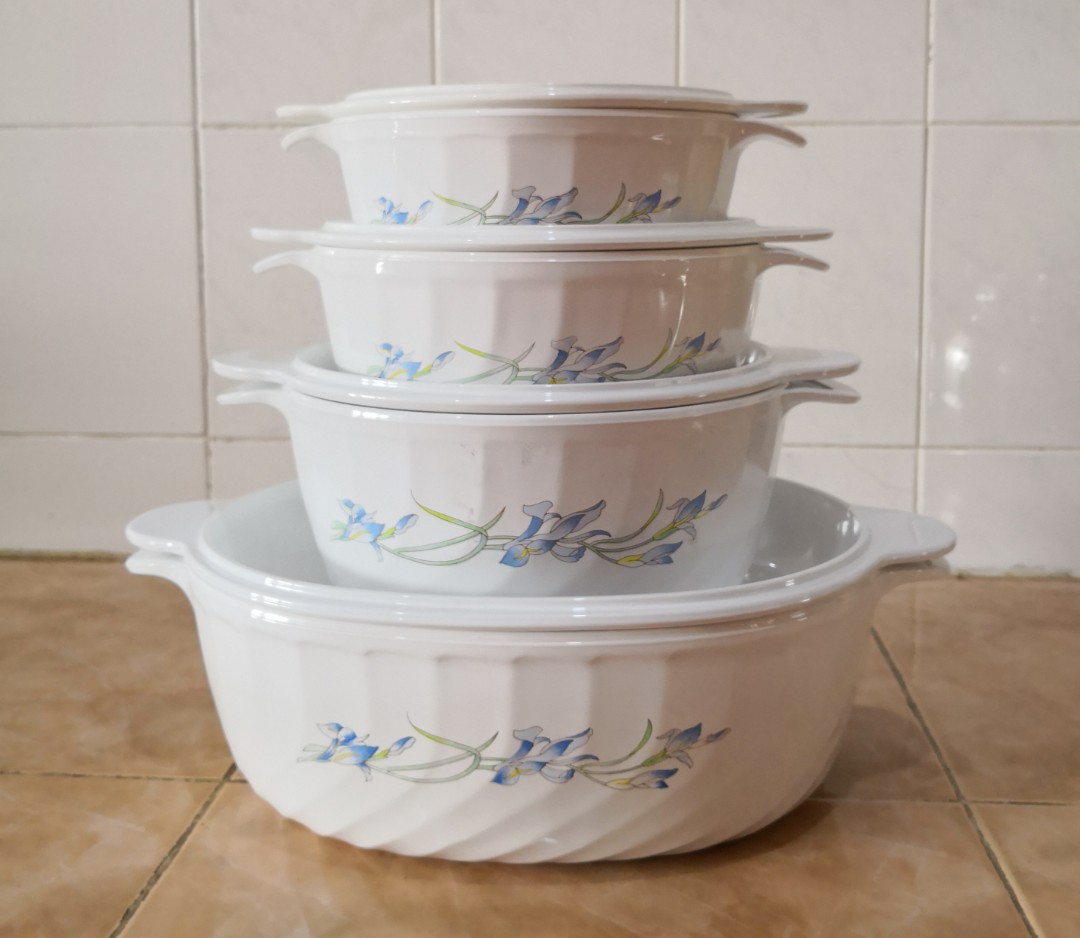 arcopal arcoflam blue lily casserole bowl 4, Furniture & Home Living ...