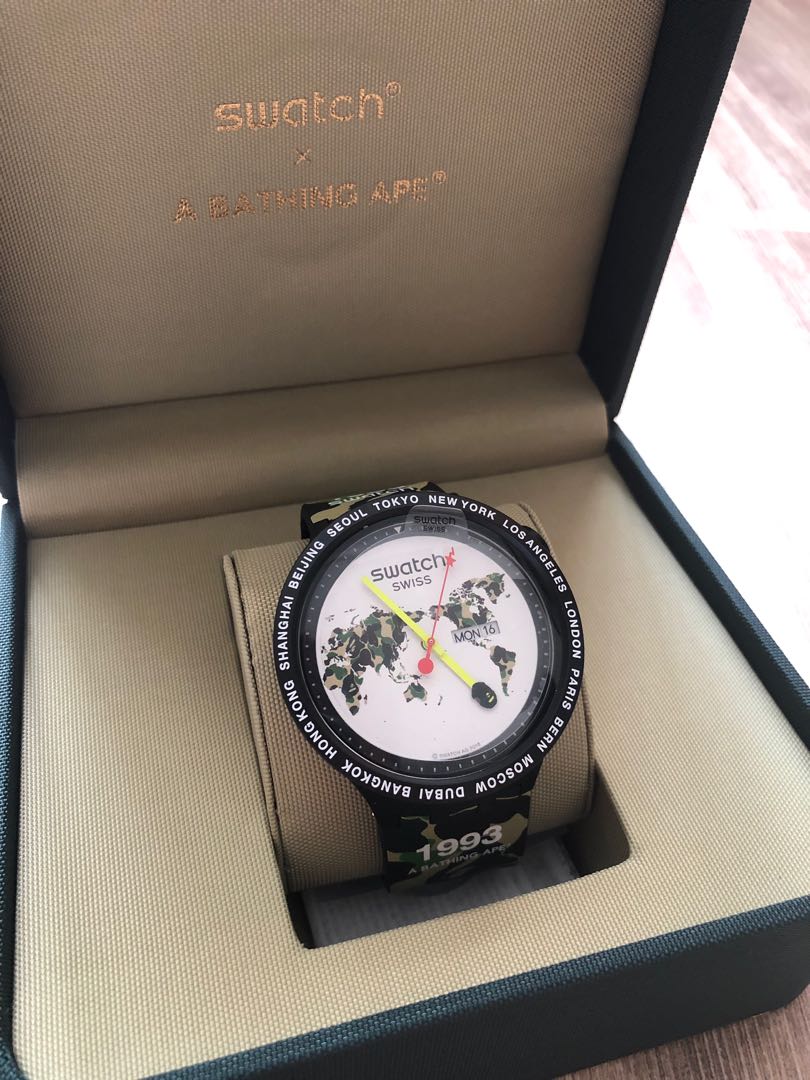 BAPE x SWATCH, Luxury, Watches on Carousell