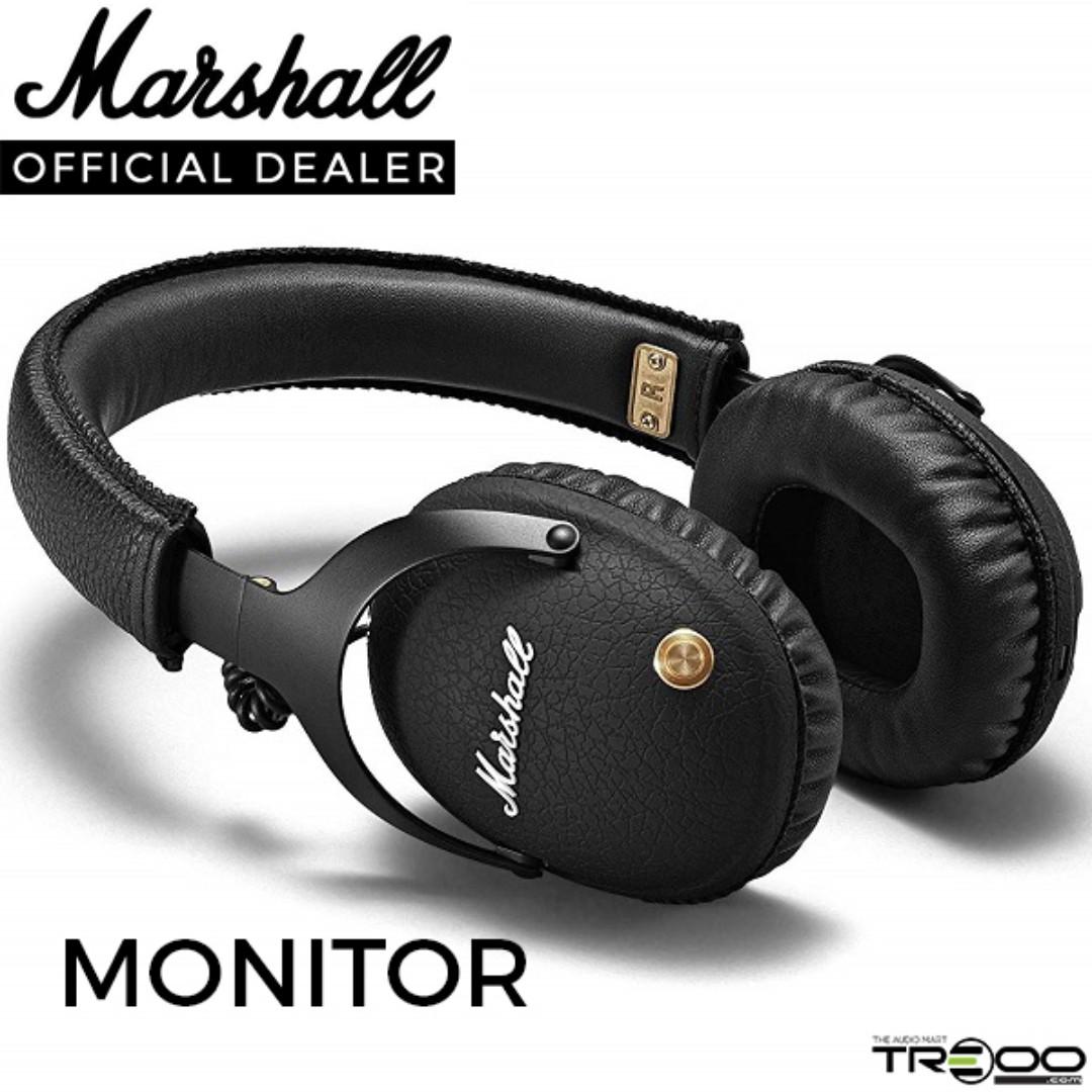 Marshall Monitor Wireless Bluetooth Over-the-Ear Headphone with Mic ...