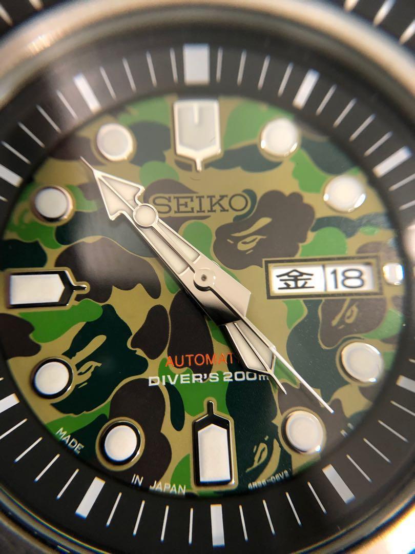 New: Seiko x BAPE Mechanical Divers SZEL003, Luxury, Watches on Carousell
