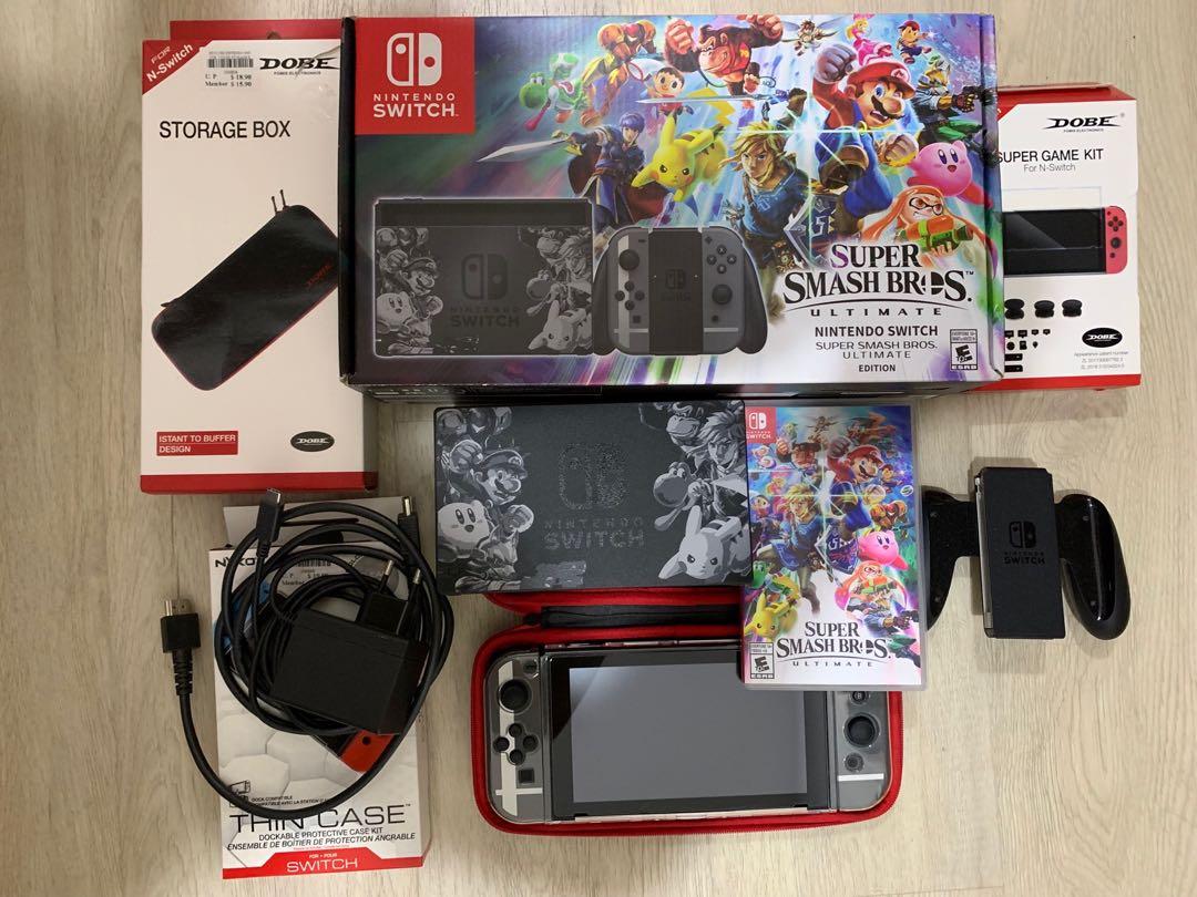 Nintendo Switch Super Smash Bros Ultimate Edition Bundle, Video Gaming ...