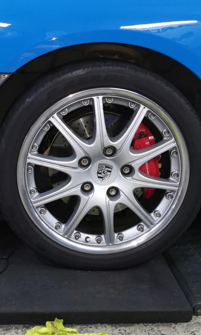 911 GT3 Mk1 996 Original Rims, Car Accessories, Tyres & Rims on Carousell