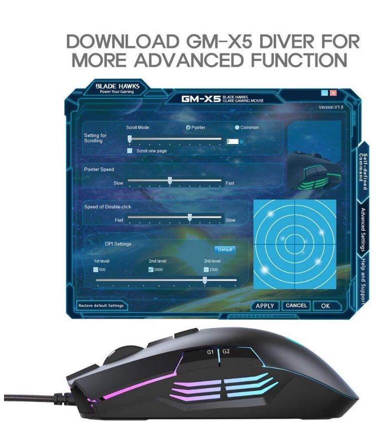 Blade Hawks GM-X5 Gaming Mouse, Computers & Tech, Parts & Accessories ...