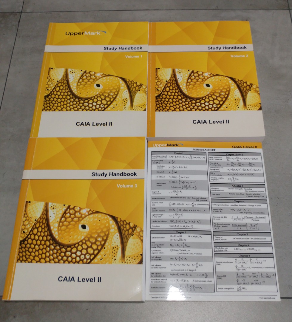 CAIA Level 2 Uppermark official study handbooks + Official formula ...