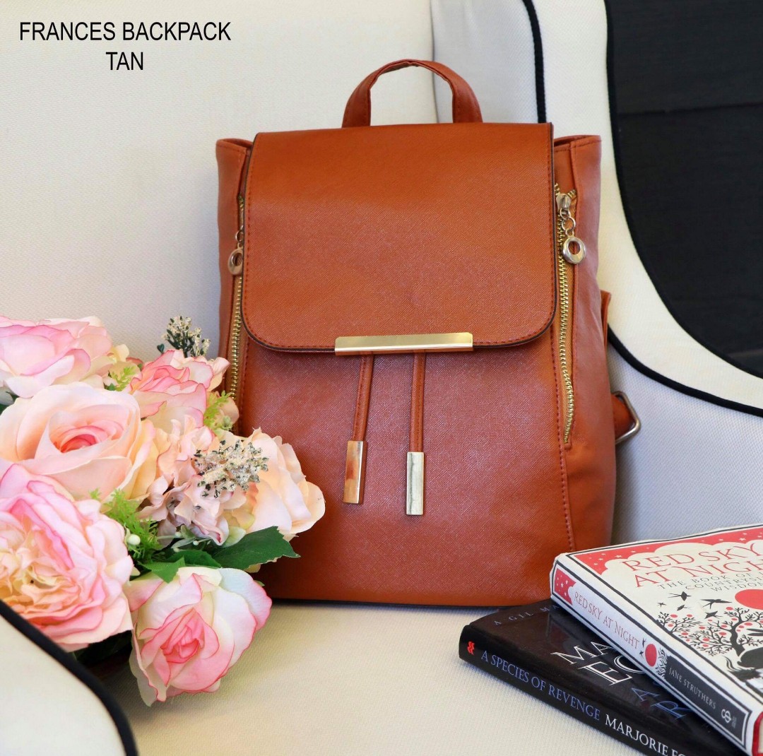 Frances Backpack (TAN), Women's Fashion, Bags & Wallets, Backpacks on Carousell