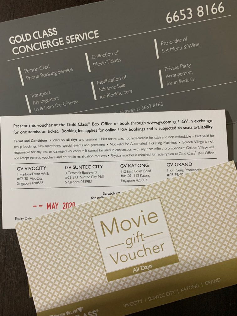 GV GOLD CLASS, Tickets & Vouchers, Vouchers on Carousell