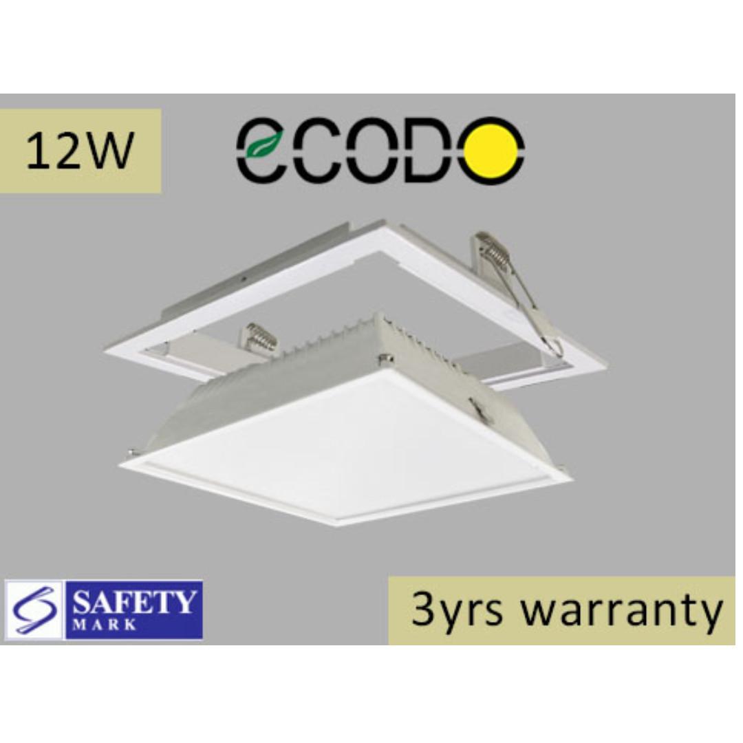 LED Downlight - Acrylic Removable Fixture, Square (12W), Furniture ...