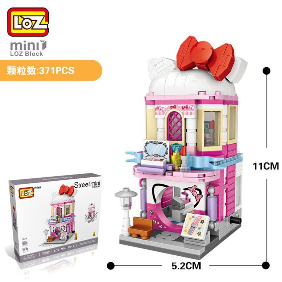 LOZ DIY Mini Street Hello Kitty Cosmetics Shop Nanoblock Puzzle ...