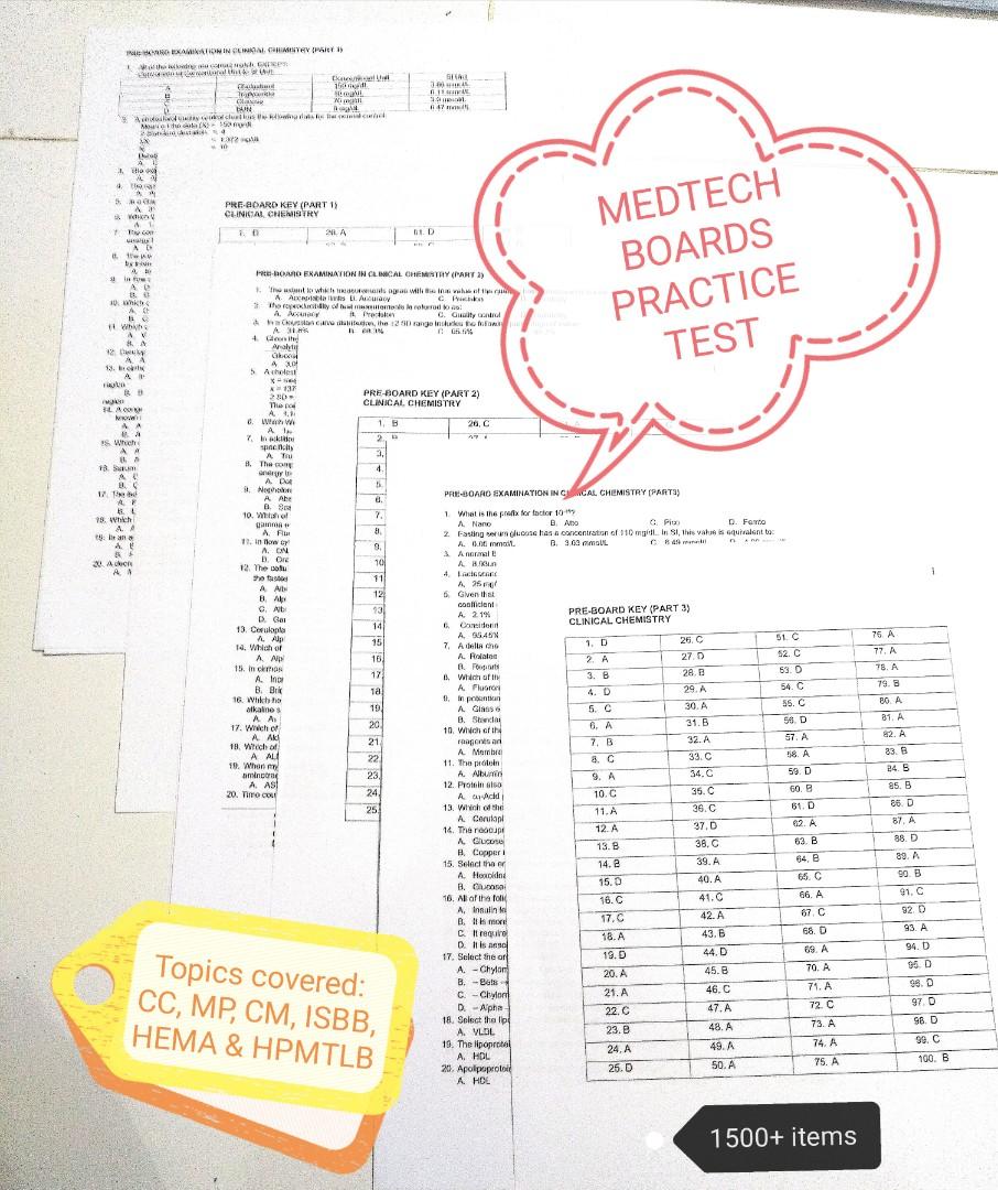 MEDTECH BOARDS PRACTICE TEST REVIEWERS, Hobbies & Toys, Books ...