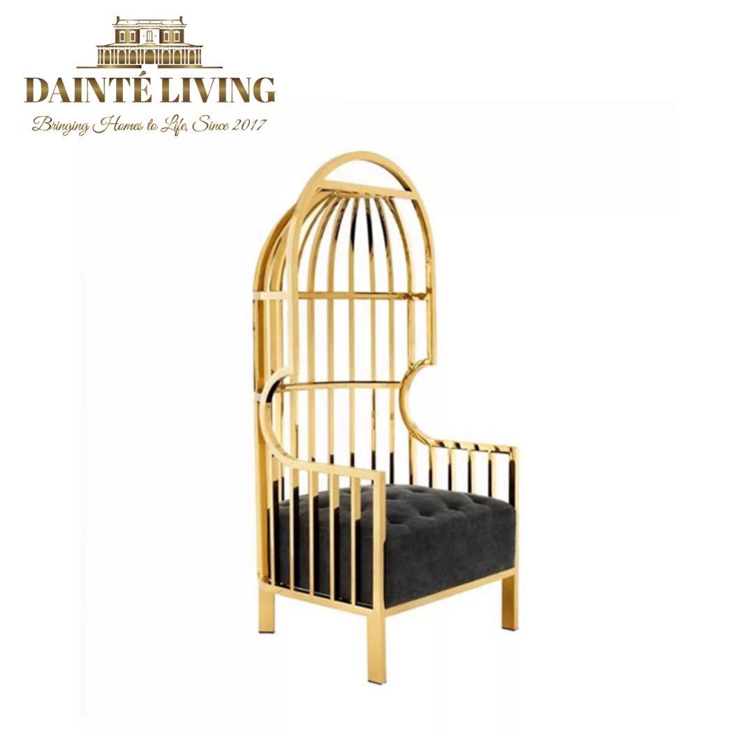 Modern Luxury Chrome Porter’s Cage Chair, Furniture & Home Living ...