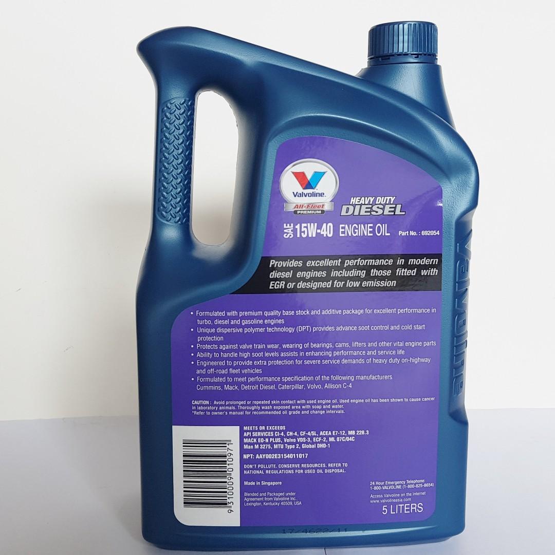 Valvoline Engine Oil-15W40 CI-4/SL 5Litre All Fleet Premium (692054 ...