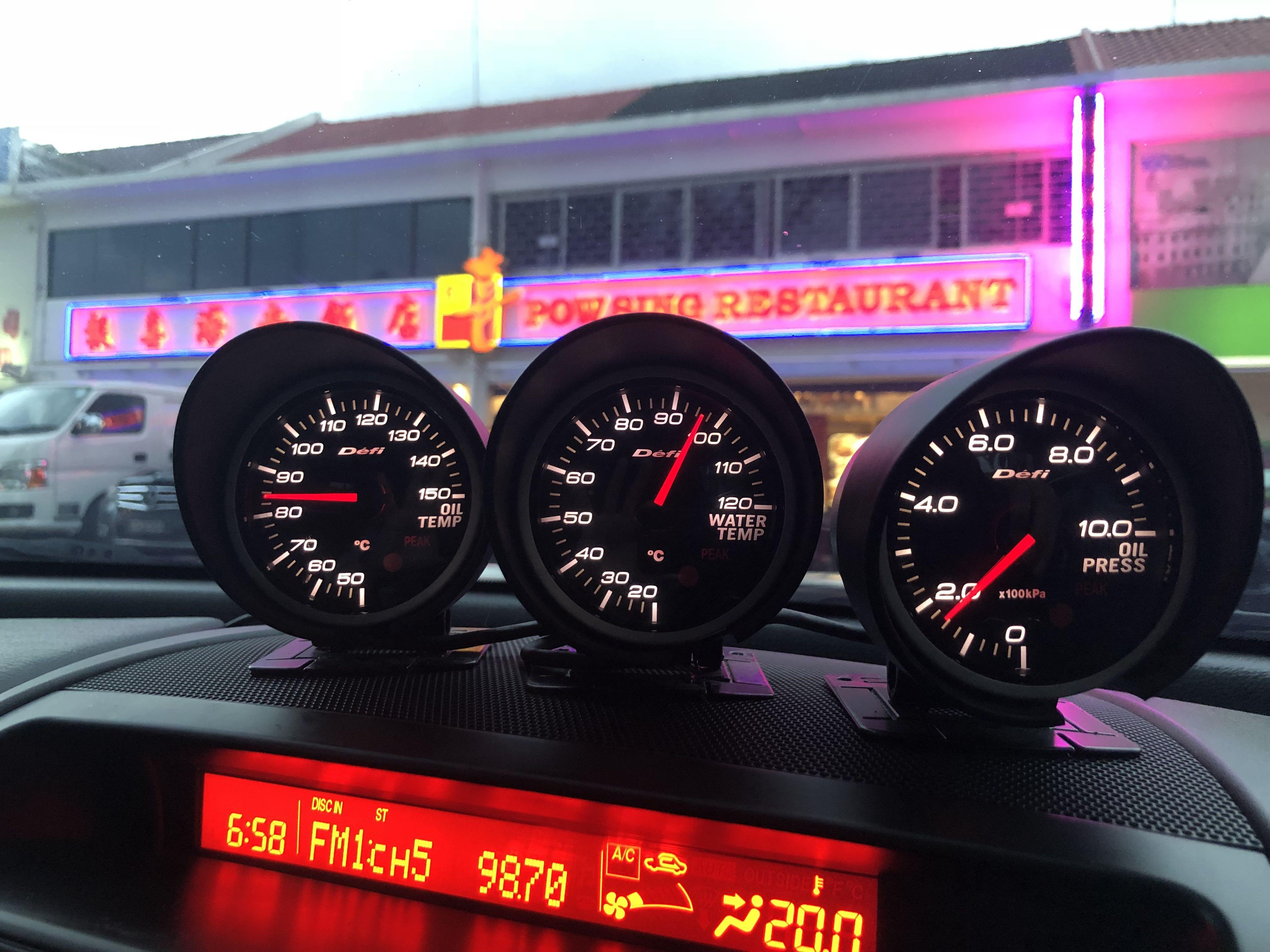 Authentic Defi BF 60mm Gauges (White) + Defi Controller Module, Car ...