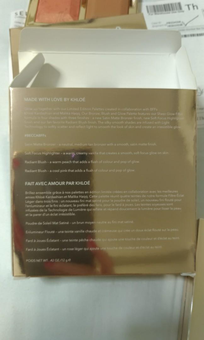BECCA x Khloe Kardashian & Malika Haqq Bronze, Blush & Glow Palette, Beauty & Personal Care ...