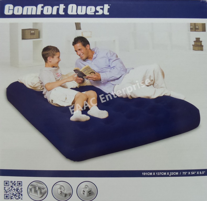 Bestway Comfort Quest Inflatable Double Twin Camping Air Bed, Furniture ...